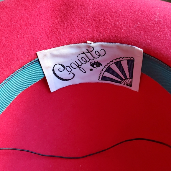 Coquette | Accessories | Coquette Red Hat Huge Feathers Kentucky Derby ...